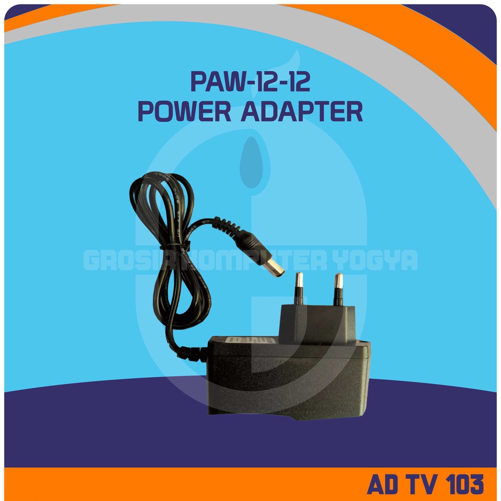 Jual PAW-12-12 12V 1A Power Adapter with LED Indicator CCTV Router ...