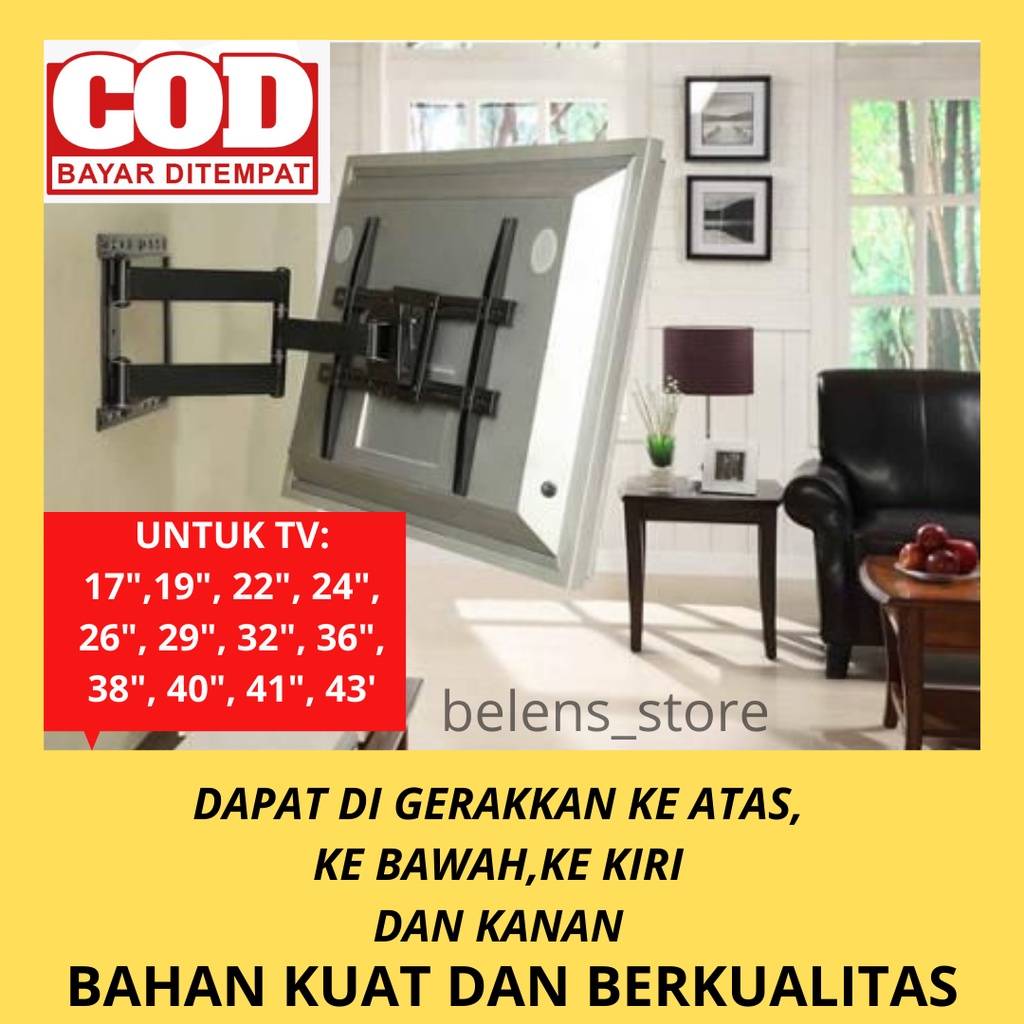 Jual Bracket Tempat Gantung Tv Tivi Di Dinding Tembok Lcd Led SmartTv ...
