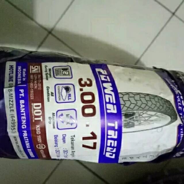 Jual Paketan Ban Mizzle 300-17 Power Tread Tanpa Ban Dalam | Shopee ...