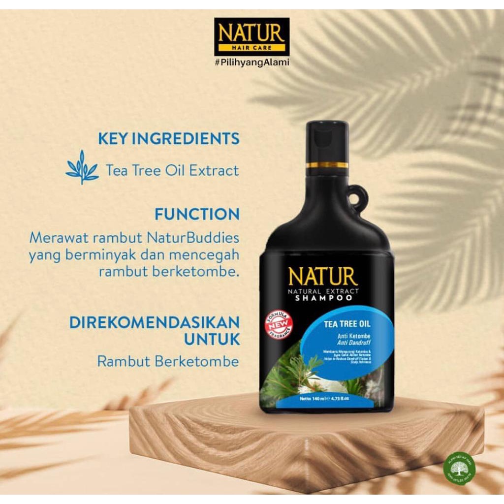 Jual NATUR Hair Natural Extract Shampoo Ginseng | Aloe Vera | Tea Tree Oil | Olive Oil & Vitamin ...
