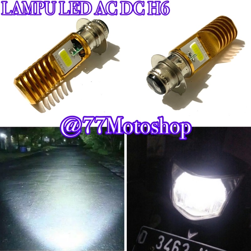 Jual PROMO LAMPU LED AC DC H6 MATIC BEBEK KAKI H6 AC DC(CASING WARNA ...