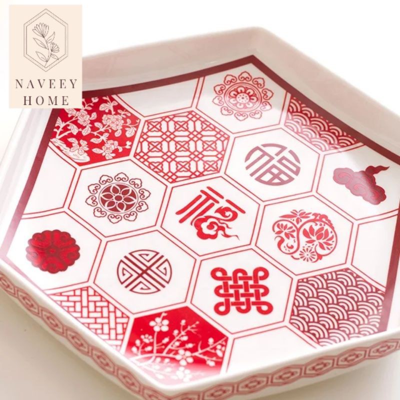 Jual Prosperity Flat Plate (piring keramik Chinese pattern / piring ...