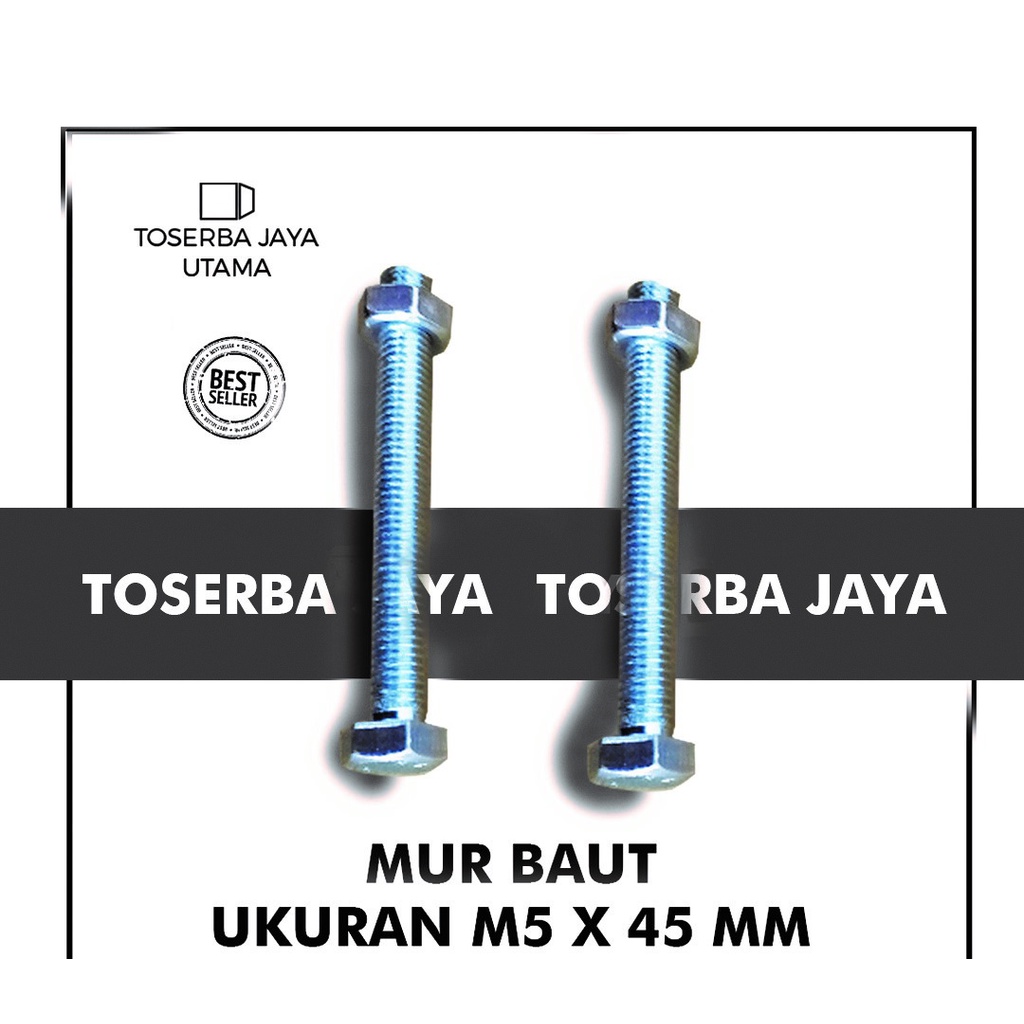 Jual MUR BAUT UKURAN M5 X 45 MM MURAHH (HARGA PER PCS) | Shopee Indonesia
