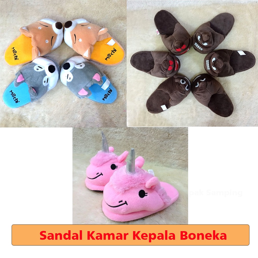 Jual Sandal Kamar Boneka Unicorn, Sandal Kepala Boneka, Sandal Slop ...