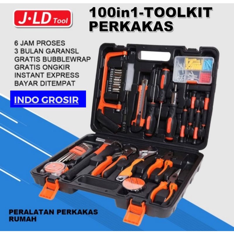 Jual Peralatan Pekakas Rumah Toolset Toolkit Toolbox 100pcs | Shopee ...
