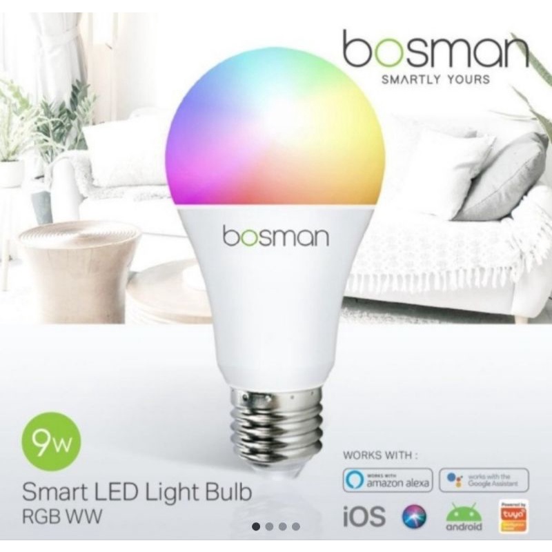 Jual Smart Led Bulb Bosman 9 watt RGBWW | Shopee Indonesia