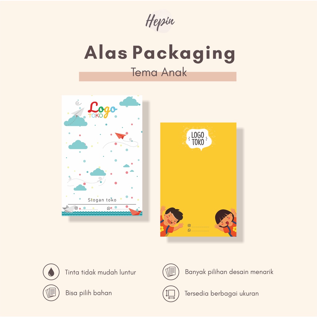 Jual cetak/murah/label produk/alas packing tema ANAK | Shopee Indonesia