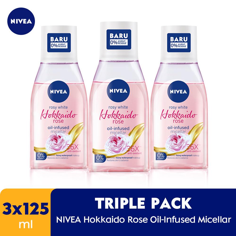 Jual Nivea Micellar Water Hokkaido Rose 125ml Triple Pack | Shopee ...