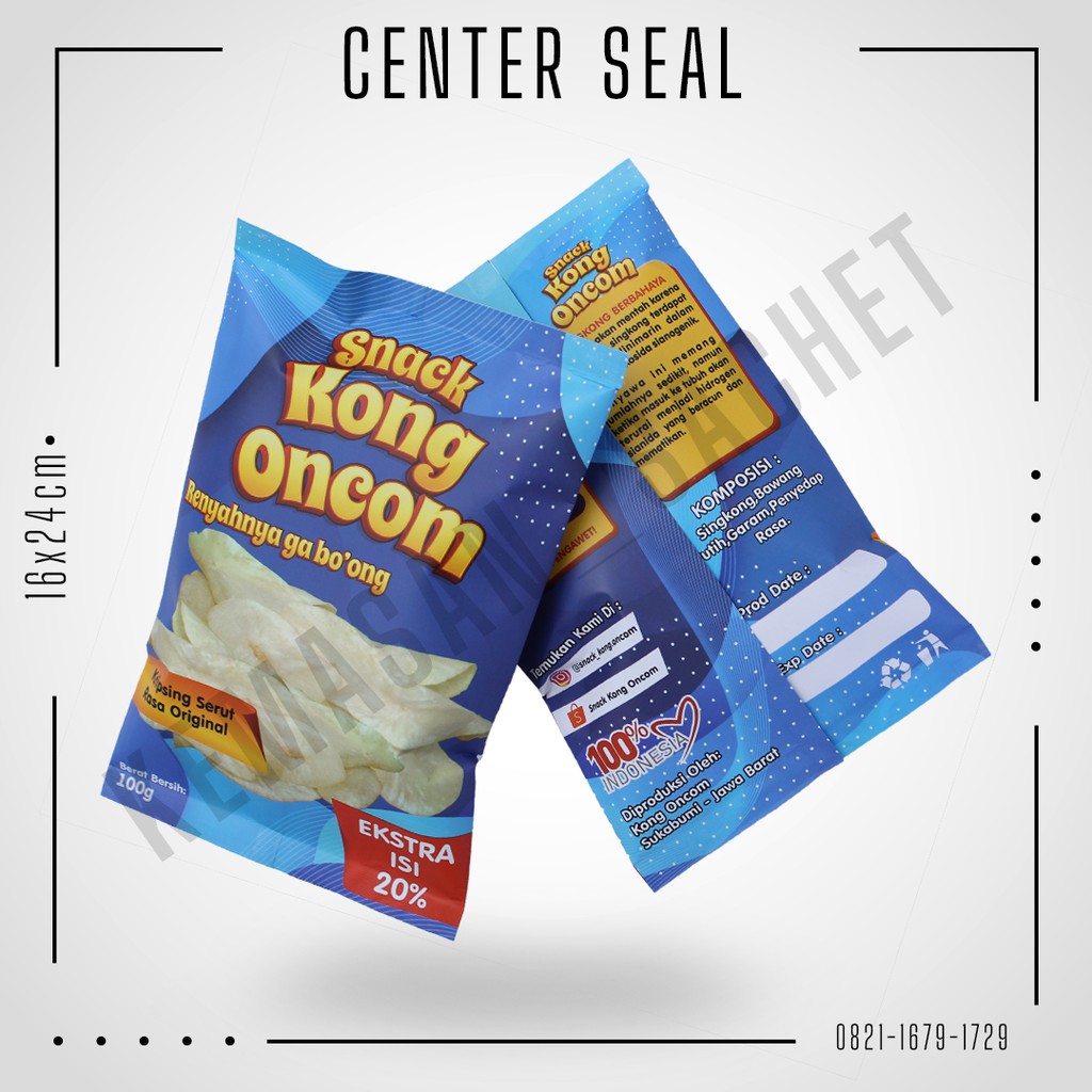 Jual Cetak Kemasan Center Seal Full Print Ukuran 16x24 | Shopee Indonesia