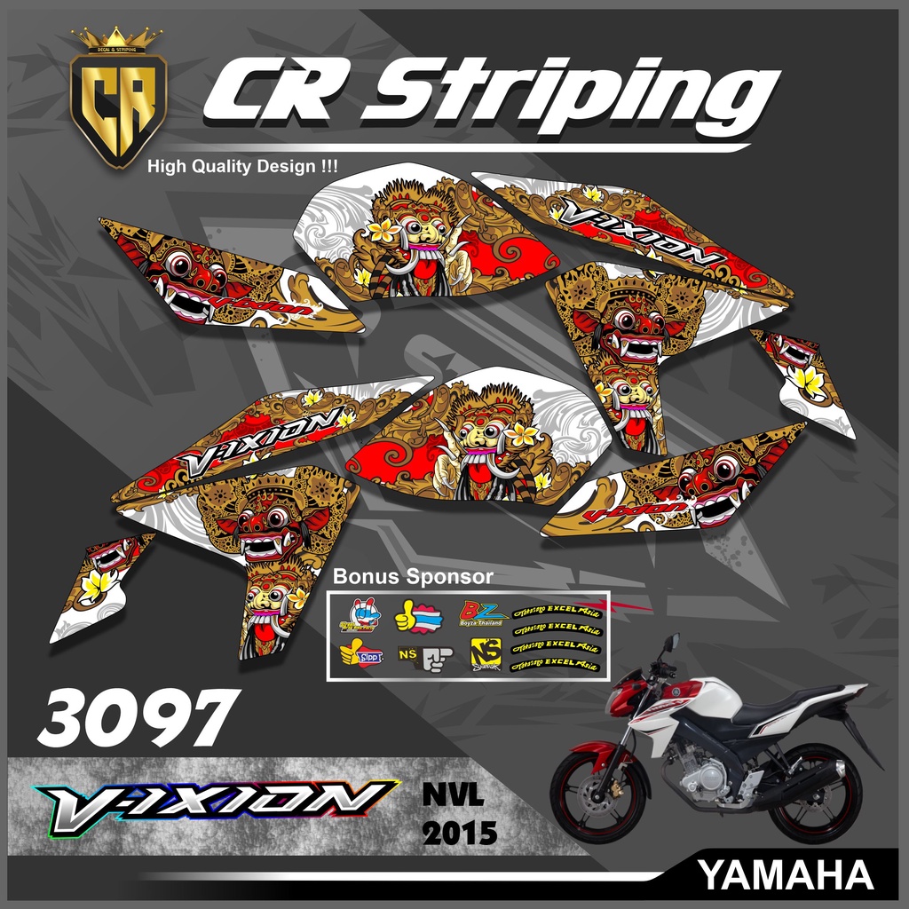 Jual Striping Variasi VIXION NEW NVL List Barong Semi Full- Sticker ...
