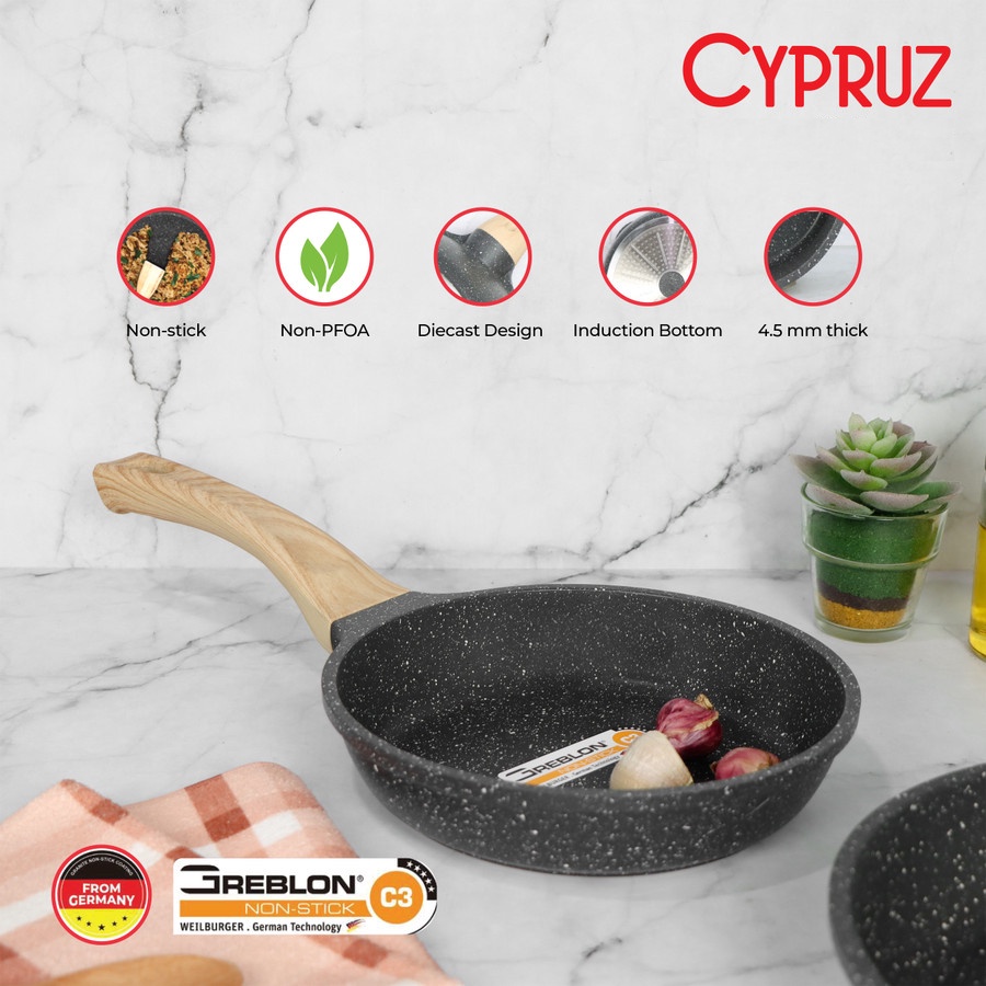 Jual CYPRUZ Fry Pan Granite Diecast | Wajan Induksi Penggorengan ...