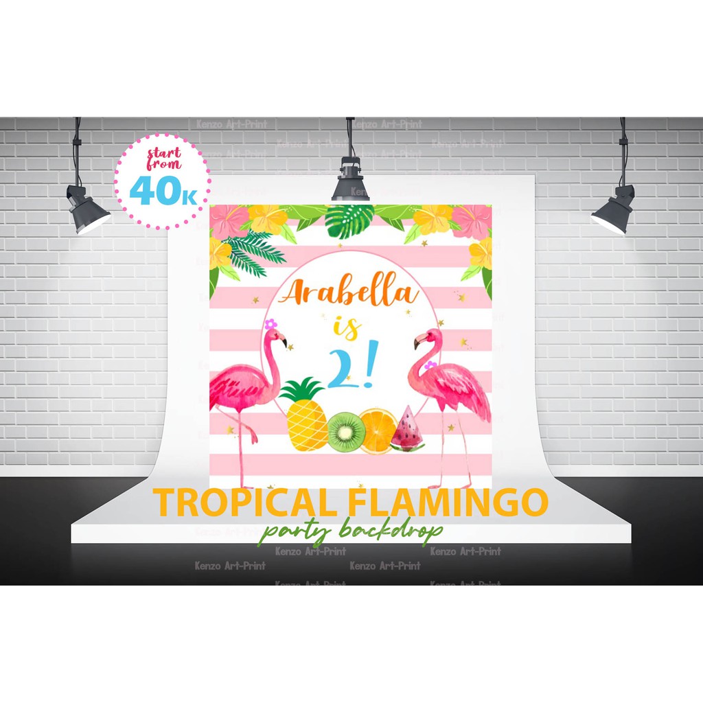 Jual Backdrop Ultah/Banner Ultah/ Backdrop Foto Pink Flamingo | Shopee ...
