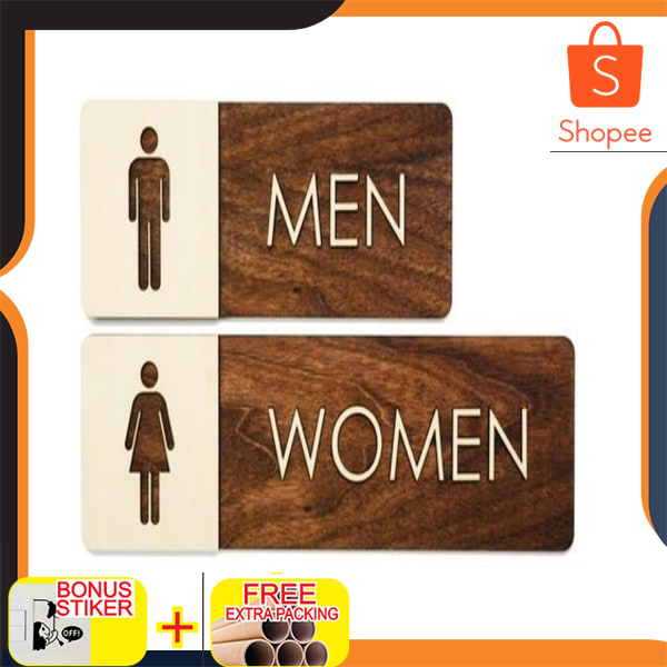 Jual Toilet sign acrylic kayu keren | sign toilet | papan toilet Elegan ...