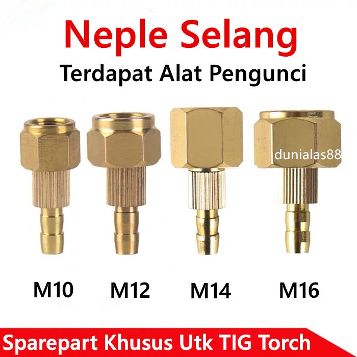 Jual Konektor TIG CUT Welding Torch Neple Selang M10 M12 M14 M16 Cocok ...