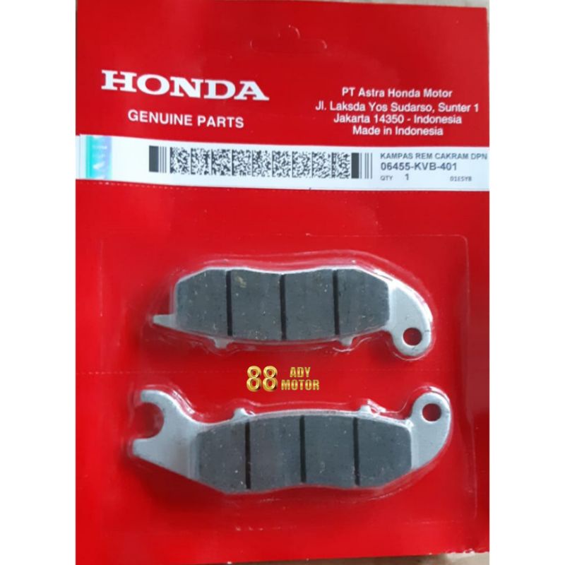 Jual Discpad Kampas Rem Cakram Depan KVB Vario Lama, CRF 150, PCX 150 ABS, ADV 150 ABS Original ...