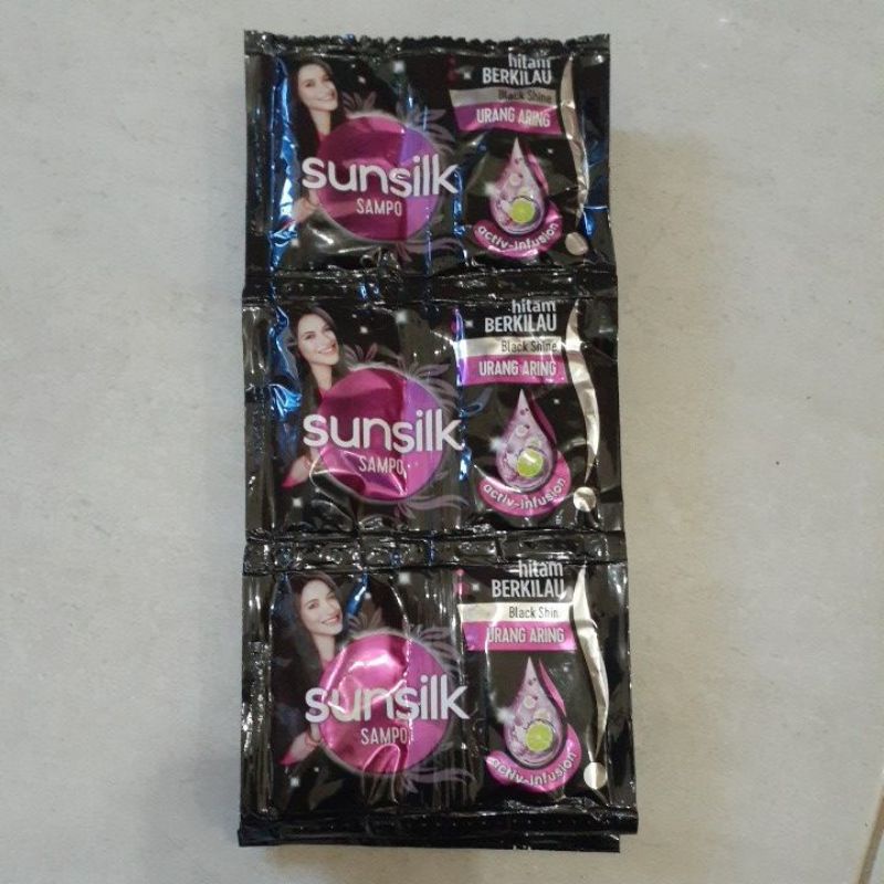 Jual SUNSILK BLACK SHINE sampo sachet - shampoo anti ketombe HITAM ...