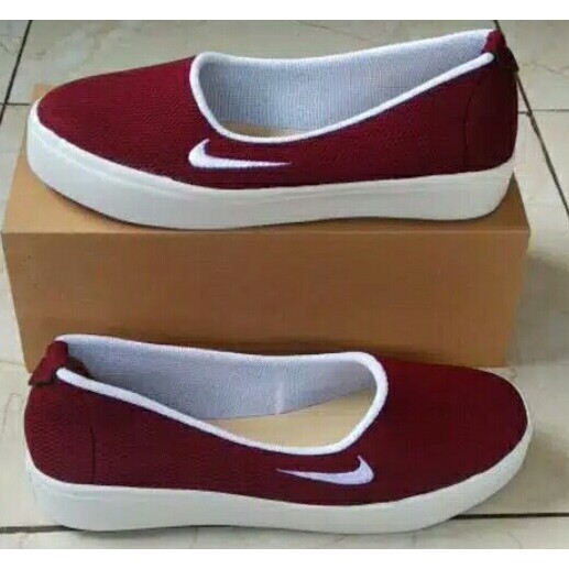 Jual Sepatu Anak Trendi Slip On Motif Cail Maroon Putih Murah Lucu ...