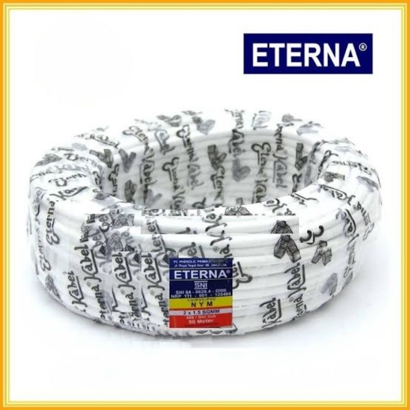 Jual Kabel listrik eterna meteran 2x0,75 2x1,5 2x2,5 3x1,5 3x25 - kabel listrik - kabel nym ...