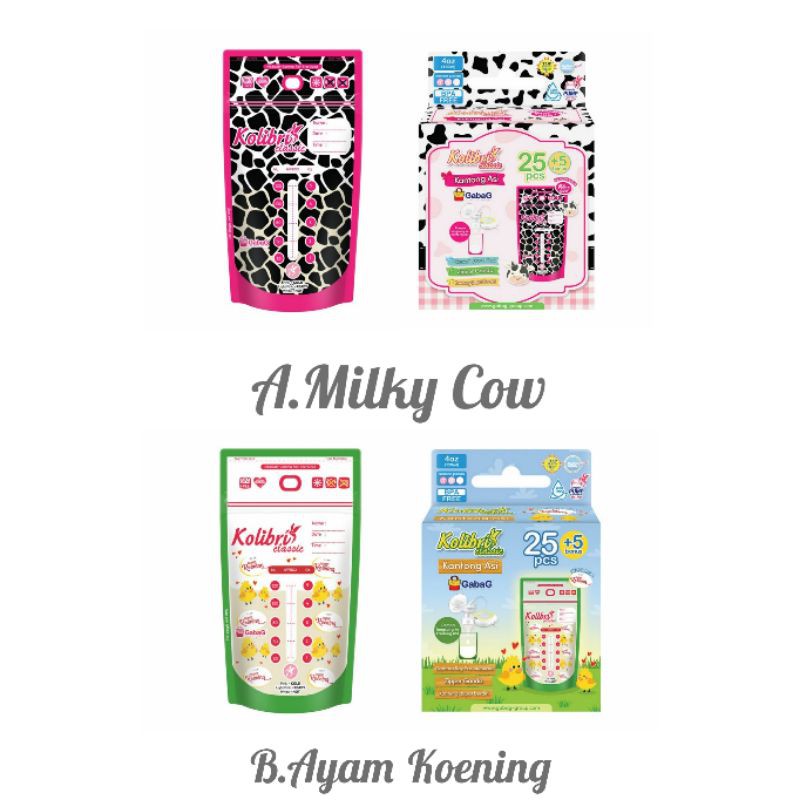 Jual GABAG Kolibri Classic Kantong ASI 120ml-Milky Cow/Ayam Koening ...