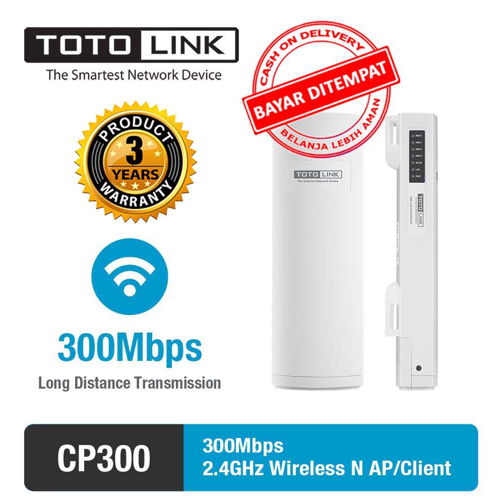 Jual ROUTER TOTOLINK CP300 WIRELESS OUTDOOR POINT TO POINT 300Mbps 2 ...