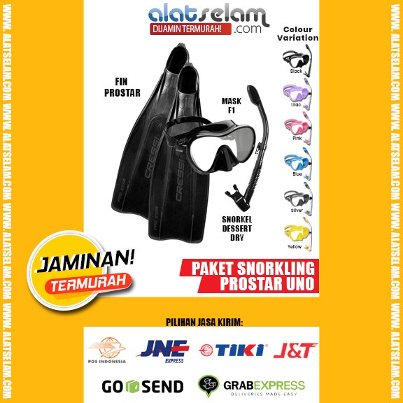 Jual Paket Snorkling Cressi Full Foot Pro Star Gold - Alat Diving Snorkling - Alats Selam -Fin ...