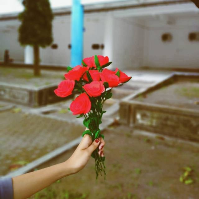 Jual Bunga flanel satuan / bunga mawar | Shopee Indonesia