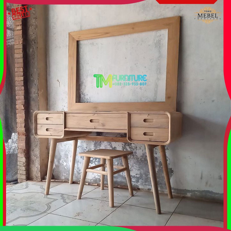 Jual Meja Rias Minimalis Retro Kayu Jati Tua Mentahan | Shopee Indonesia