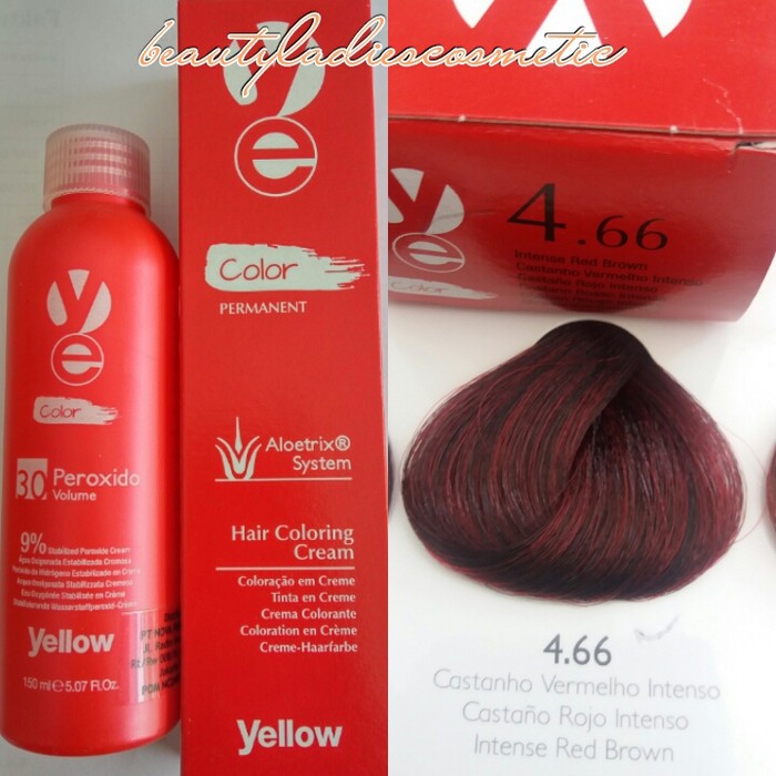 Jual yellow hair color 4.66 intense red brown 100 ml | Shopee Indonesia