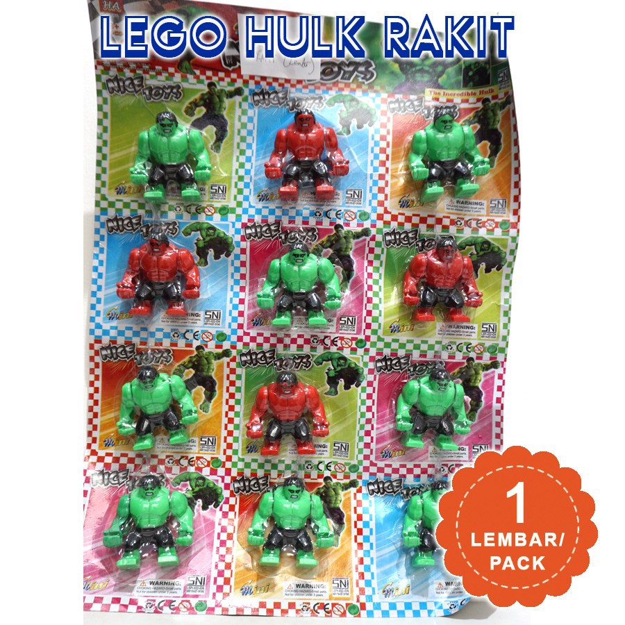 Jual Mainan Figure HULK LEMBARAN isi 12 pcs - LEGO HULK RAKIT | Shopee ...