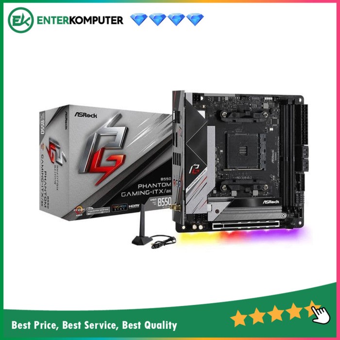 Jual ASRock B550 Phantom Gaming ITX/ax (AM4, AMD Promontory B550, DDR4 ...