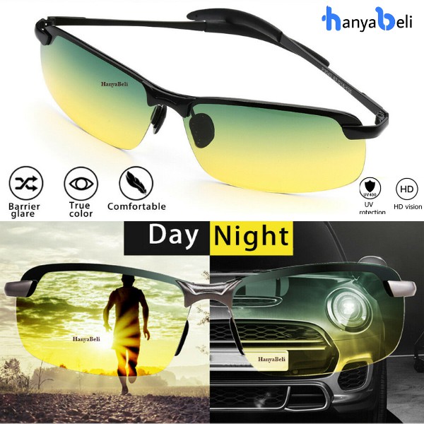 Jual Kacamata GreenYellow Day Night Vision UV400 Polarized Anti Silau Siang Dan Malam | Shopee ...