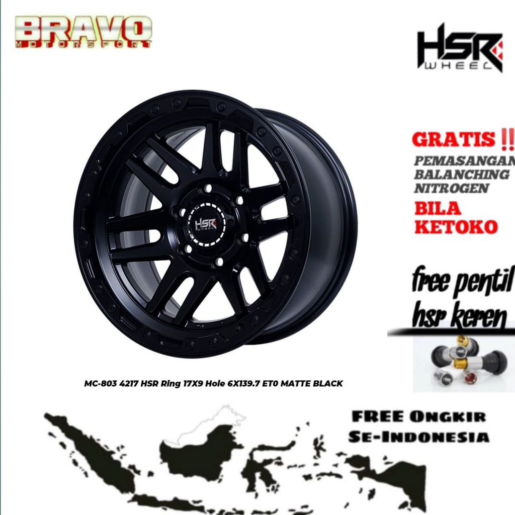Jual VELG MOBIL MODEL TERBARU HSR MC-803 4217 HSR R17X9 H6X139,7 ET0 MB ...