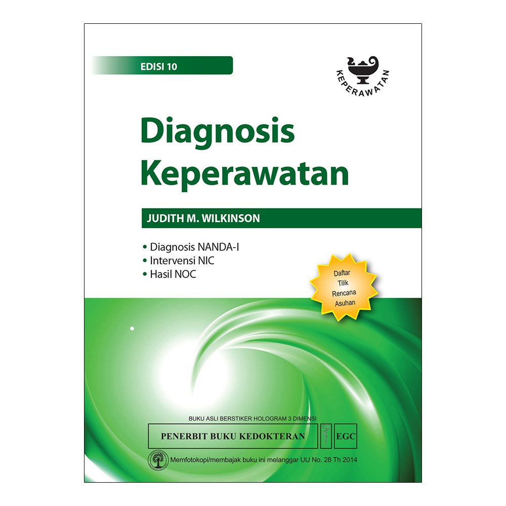 Jual Original Buku Diagnosis Keperawatan : Diagnosis NANDA-1, Intervensi NIC Hasil NOC, Ed. 10 ...