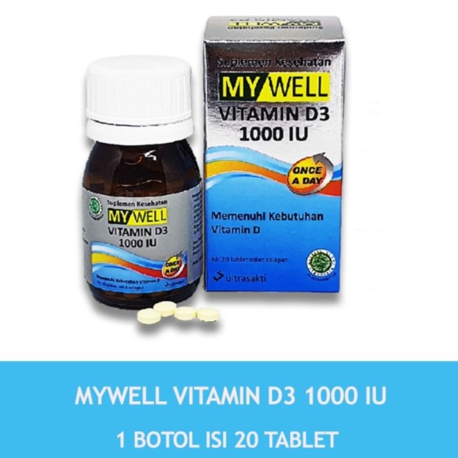 Jual MY WELL VITAMIN D3 1000 IU botol 20's / Tablet Untuk Memenuhi ...