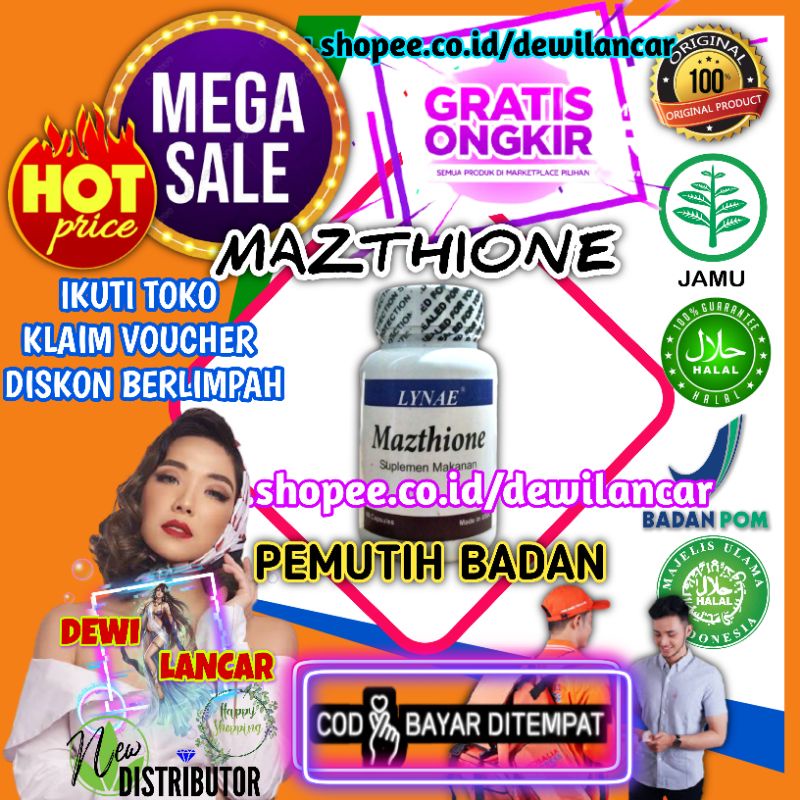Jual OBAT PENCERAH KULIT BADAN LYNAE MAZTHIONE ASLI 100% ORIGINAL SUPLEMEN OBAT PEMUTIH KULIT ...