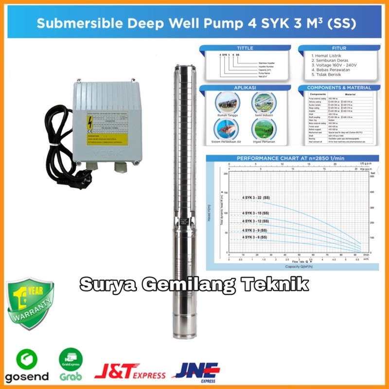 Jual Mesin Pompa Satelit Sibel York 1HP 12SS Stainless (Submersible ...