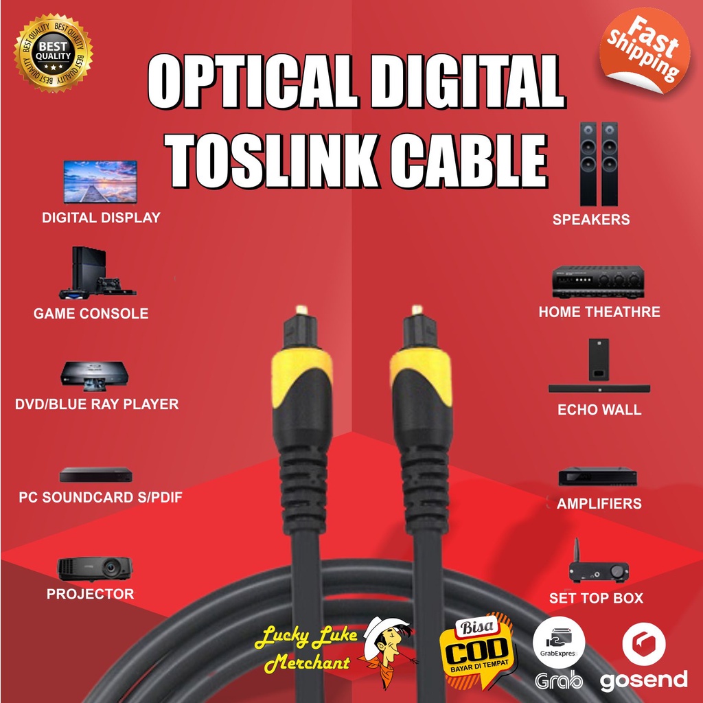 Jual Kabel Toslink Optical Digital Audio Fiber Cable Kabel SPDIF Fiber ...