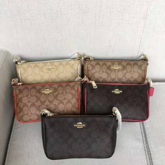 Jual Original 100% Coach Top Handle Pouch In Signature | Shopee Indonesia