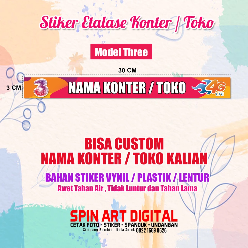 Jual Stiker Etalase Konter / Toko Murah / Stiker Vinyl ( Minimal 15 pcs ...