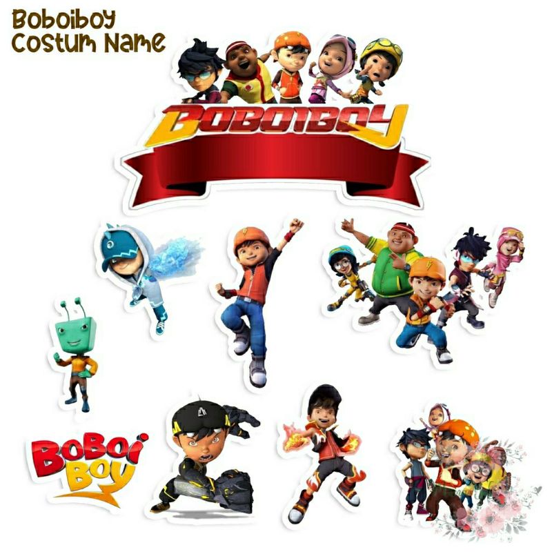 Jual Topper Cake hiasan kue ulang tahun motif BOBOIBOY kostum Nama ...