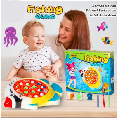Jual fishing game / mancing ikan dengan kolam bentuk ikan lengkap ...
