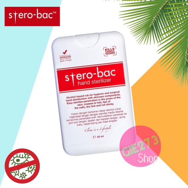 Jual STEROBAC Hand Sterilizer 40 ml | Shopee Indonesia