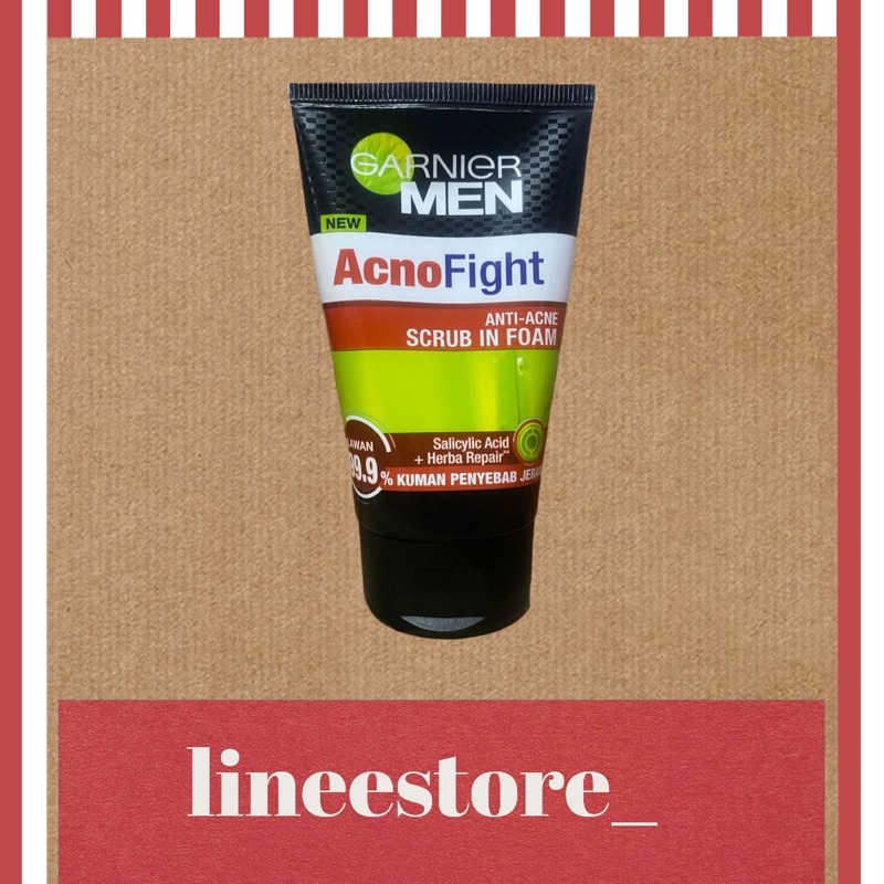 Jual Garnier Men Acno Fight - Anti Acne Scrub Foam 100 ML | Shopee Indonesia