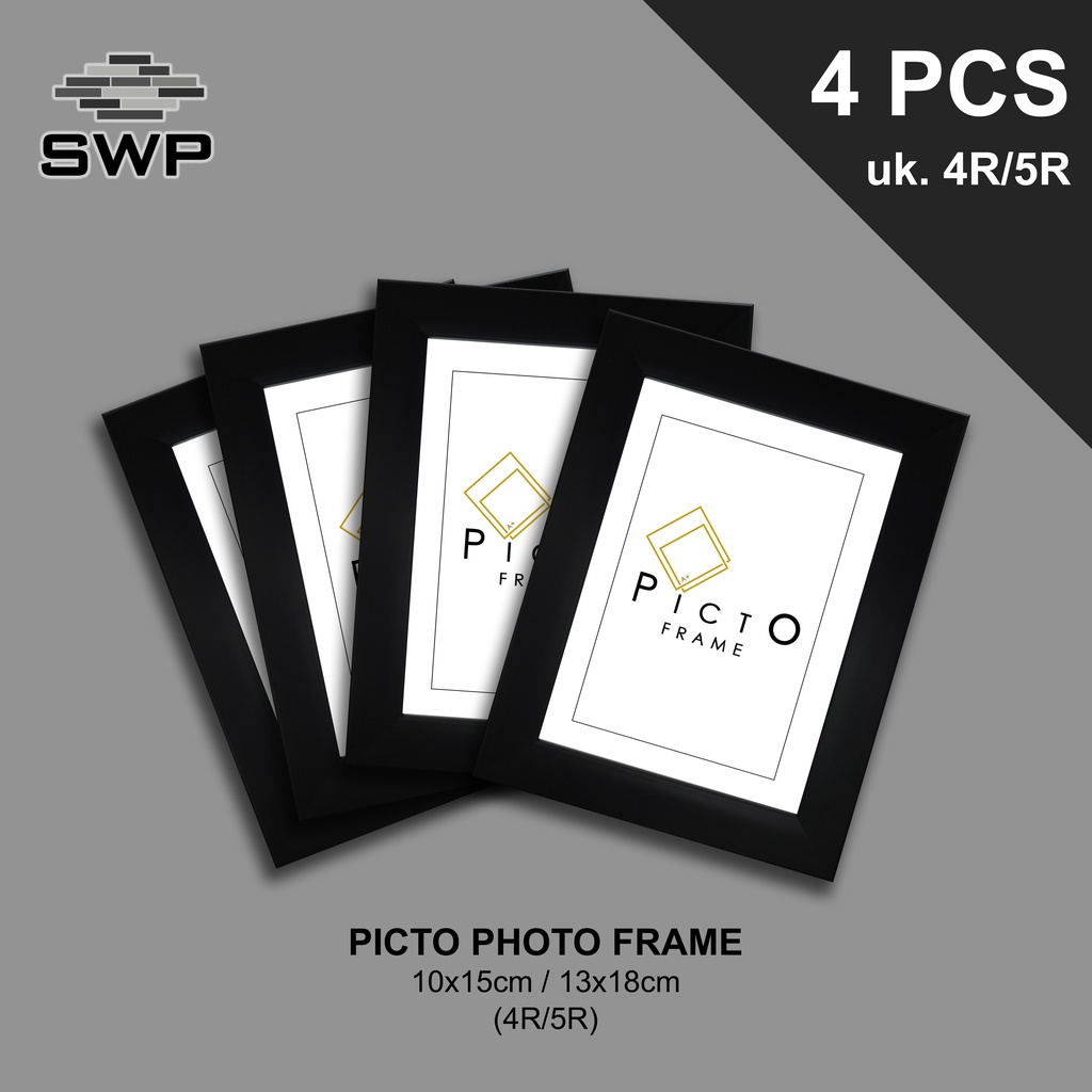 Jual SWP Bingkai Foto Frame Pigora Black 5R/4R C002-2 BUNDLING 4 PCS ...