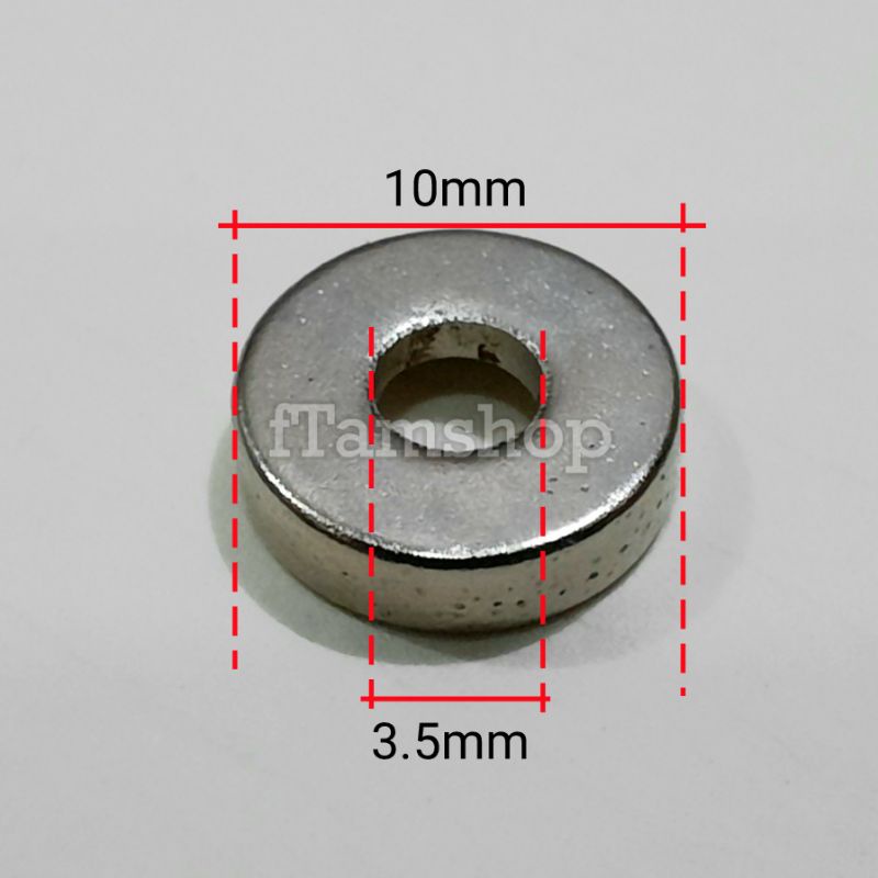 Jual Strong Neodymium Magnet NdFeB Countersink Ring Hole N35 10x3mm ...