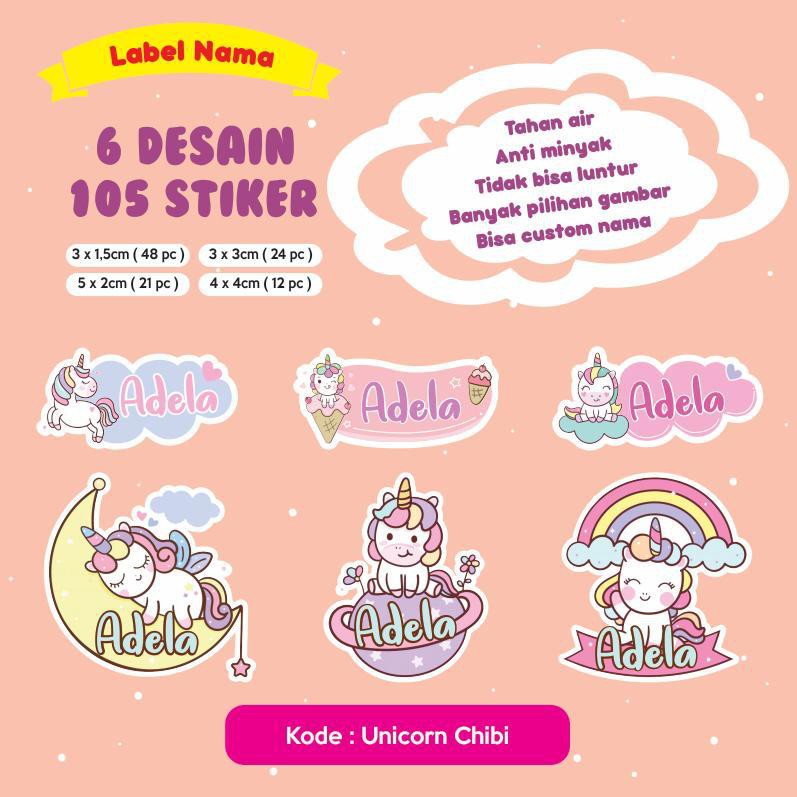 Jual Stiker Nama Lucu 6 Desain / Label Nama Anak | Shopee Indonesia