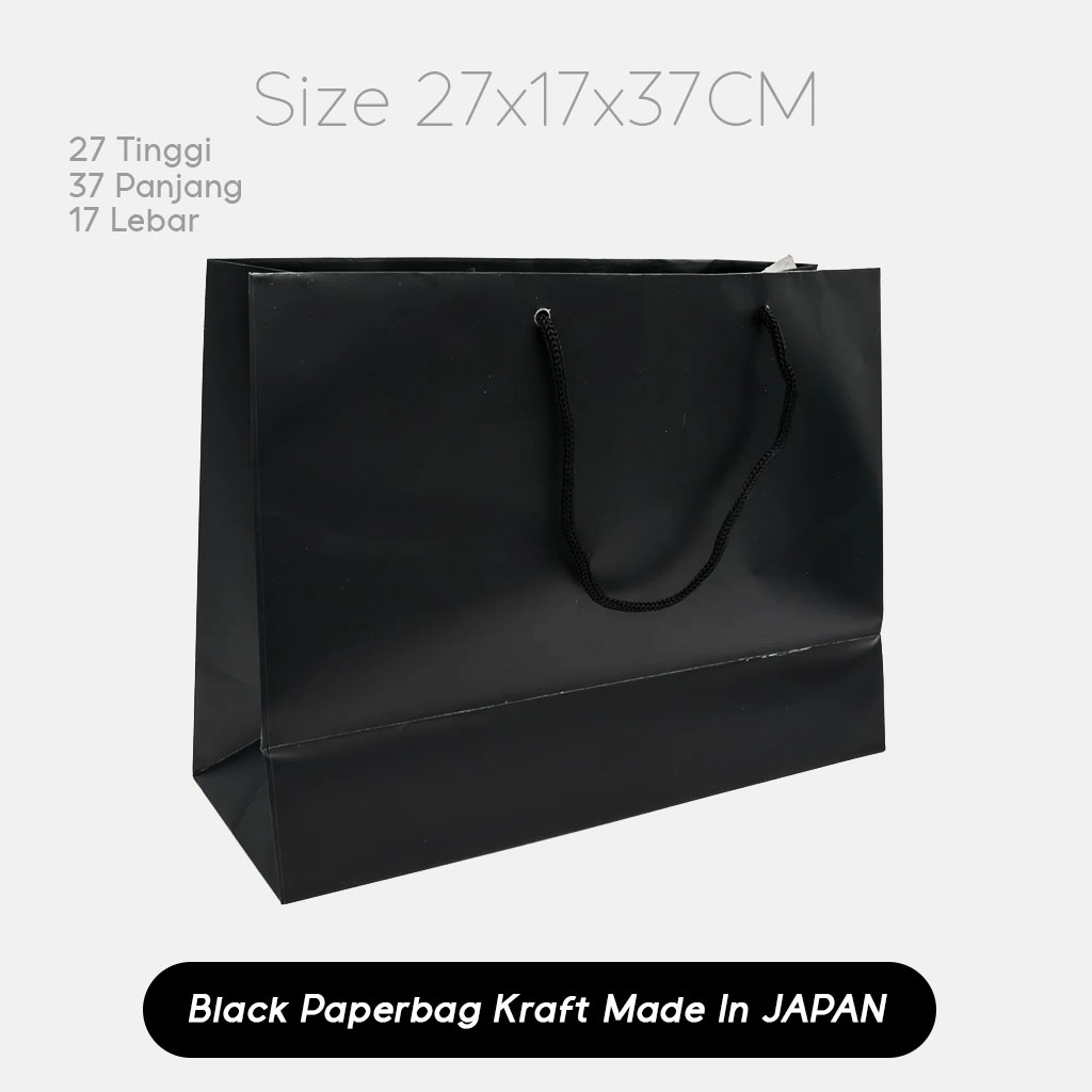 Jual Paper bag hitam box hampers packing olshop 27x17x37cm / Paper bag ...