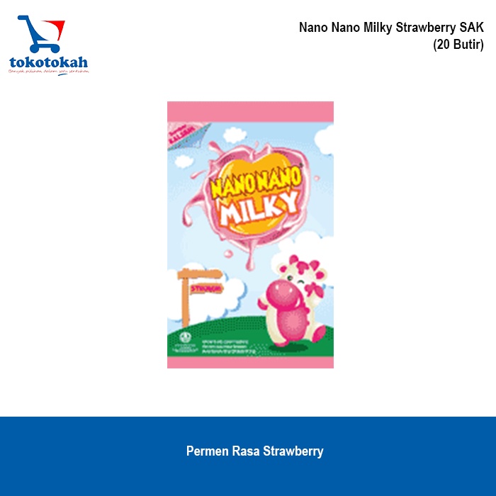 Jual NANO-NANO MILKY strawberry permen susu kemasan sak-10pcs | Shopee ...