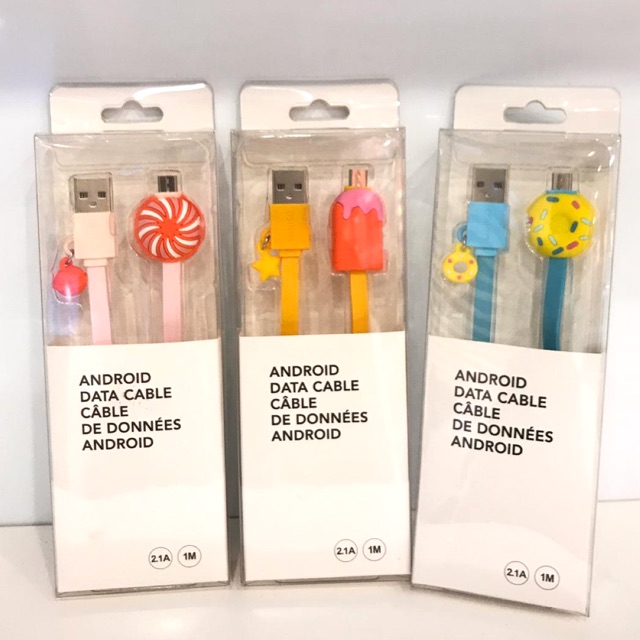 Jual KABEL DATA ANDROID DATA CABLE MINISO MICRO ICE CREAM 1M | Shopee ...