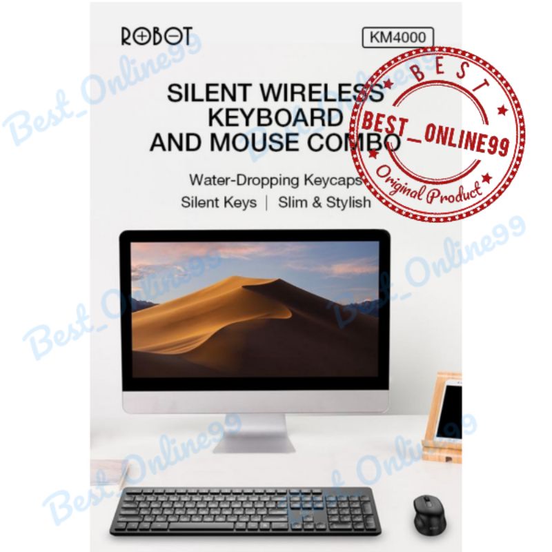 Jual ROBOT Wireless Keyboard KM4000 and Mouse Black - Garansi Resmi ...